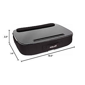 Sofia + Sam Multi Tasking Lap Desk with Memory Foam Cushion | Wrist Rest Cushion | Fits Laptops Up to 15" | Tablets Up to 9.6" | Smart Phones Up to 3.5" | Black Top | Computer Lap Tray