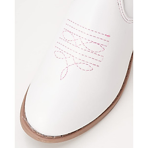 bebe Girls' Cowgirl Boots - Classic Western Cowboy Boots - Mid Calf Boots for Toddlers, Little and Big Girls (5T-7), Size 2 Little Kid, Pink/White