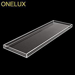 ONELUX Durable Clear Acrylic Towel Tray,Lucite Bathtub Caddy
