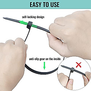 Zip Ties Heavy Duty 12 inch White Zip Cable Tie with 120 lbs Tensile Strength, Industrial Strong Cable Ties UV Resistant Nylon Zipties for Outdoor Indoor Use 100 Pack by EMINCOUP