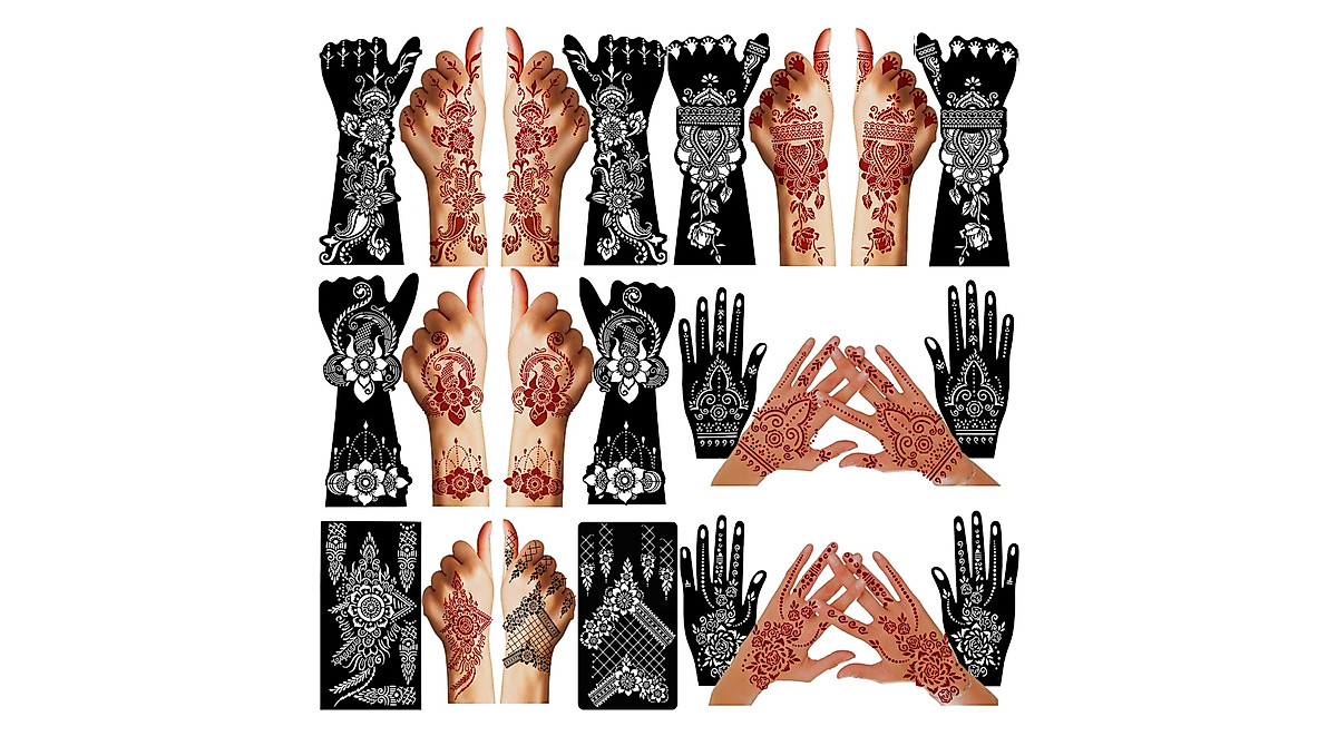 QSTOHENA Henna Tattoo Stencils Kit for Women & Girls