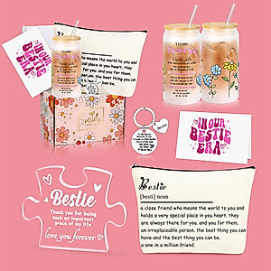 JTENGTOP Best Friend Bestie Birthday Gifts for Women, Friendship Gifts for Best Friend Woman, Christmas Mothers Day Valentines Day Bestie Best Friends Ideas Gifts Basket Set of 5