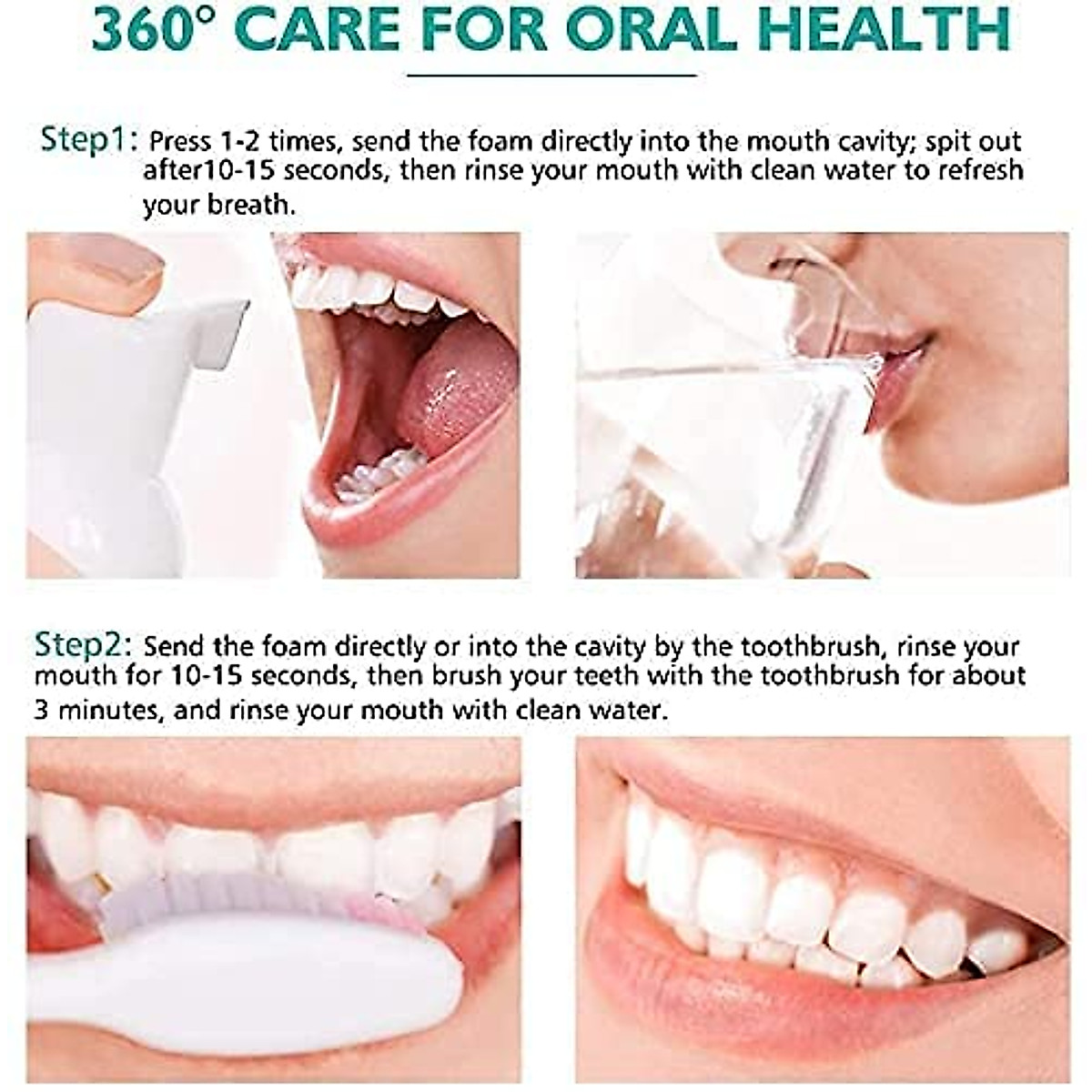 2PCS Toothpaste Whitening Foam, 60ml Baking Soda Toothpaste, Ultra-fine Mousse Foam, Snow Teeth foaming Whitening, Travel Friendly, Easy to Use