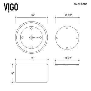 VIGO Anvil 16 inch Diameter Over the Counter Freestanding Matte Stone Round Vessel Bathroom Sink in Matte White - Sink for Bathroom VG04016