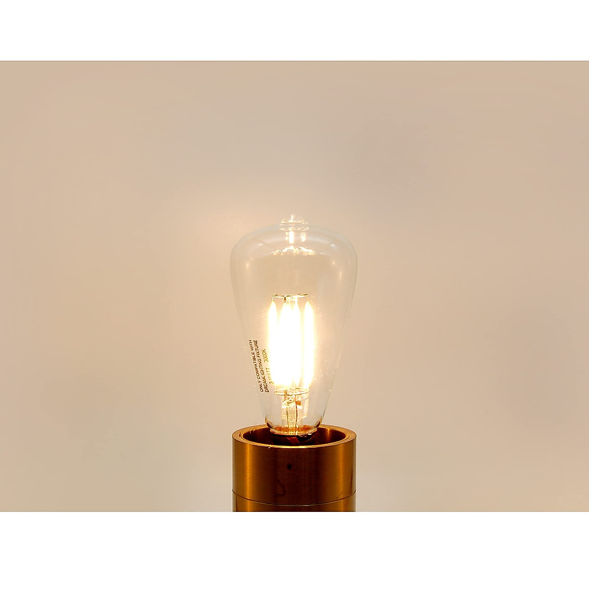 Dream lighting LED Edison Bulb 3W, 150 Lumens, Warm White 3000K, LED Vintage Replace Globe Dinette Light Fixtures, Pack of 2