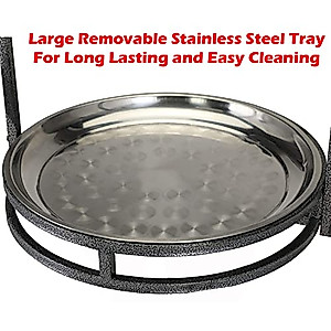 72" Large Elegant and Sturdy Wrought Iron Hangout Bird Play Stand Play Ground Stainless Steel Pan with Metal Toy Hook