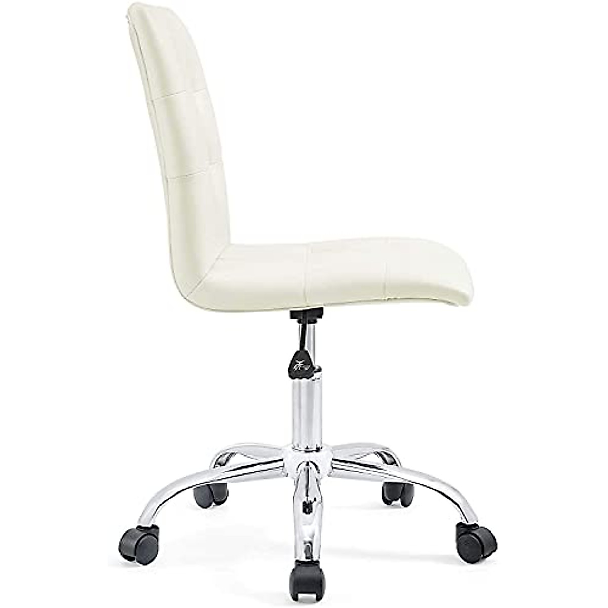 Modway Prim Ribbed Armless Mid Back Swivel Conference Office Chair In White