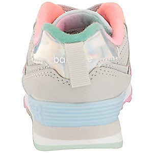 New Balance Kid's 574 V1 Bungee Sneaker, Summer Fog/Lemon Haze/Uv Glo, 9 Toddler