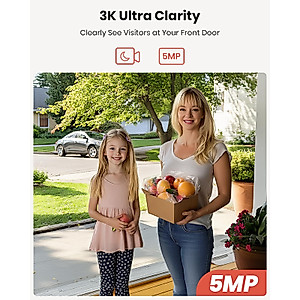 CAMSTRO Doorbell Camera Wireless - 3K Video Doorbell with Chime, 2.4G WiFi Outdoor Security Cemera,Smart Human Detection, 2-Way Audio,Voice Changer,Night Vision,Works with Alexa and Google Assistant