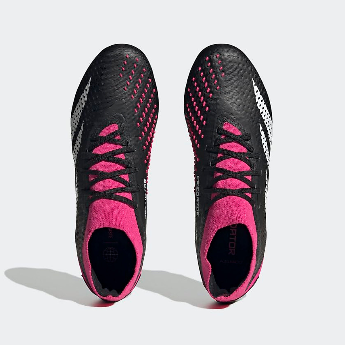 adidas Unisex Predator Accuracy.2 Firm Ground Soccer Shoe, Black/White/Team Shock Pink, 7.5 US Men