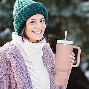 WUQID Heart Shaped Texture Silicone Boot Compatible with Stanle Quencher H2.0 IceFlow Flip 20oz 30oz 40oz,Hydroo Flask 12-24oz (Pink Dusk, ‎Fits Hydro 12-24oz / Stanle 20-40oz Tumbler)