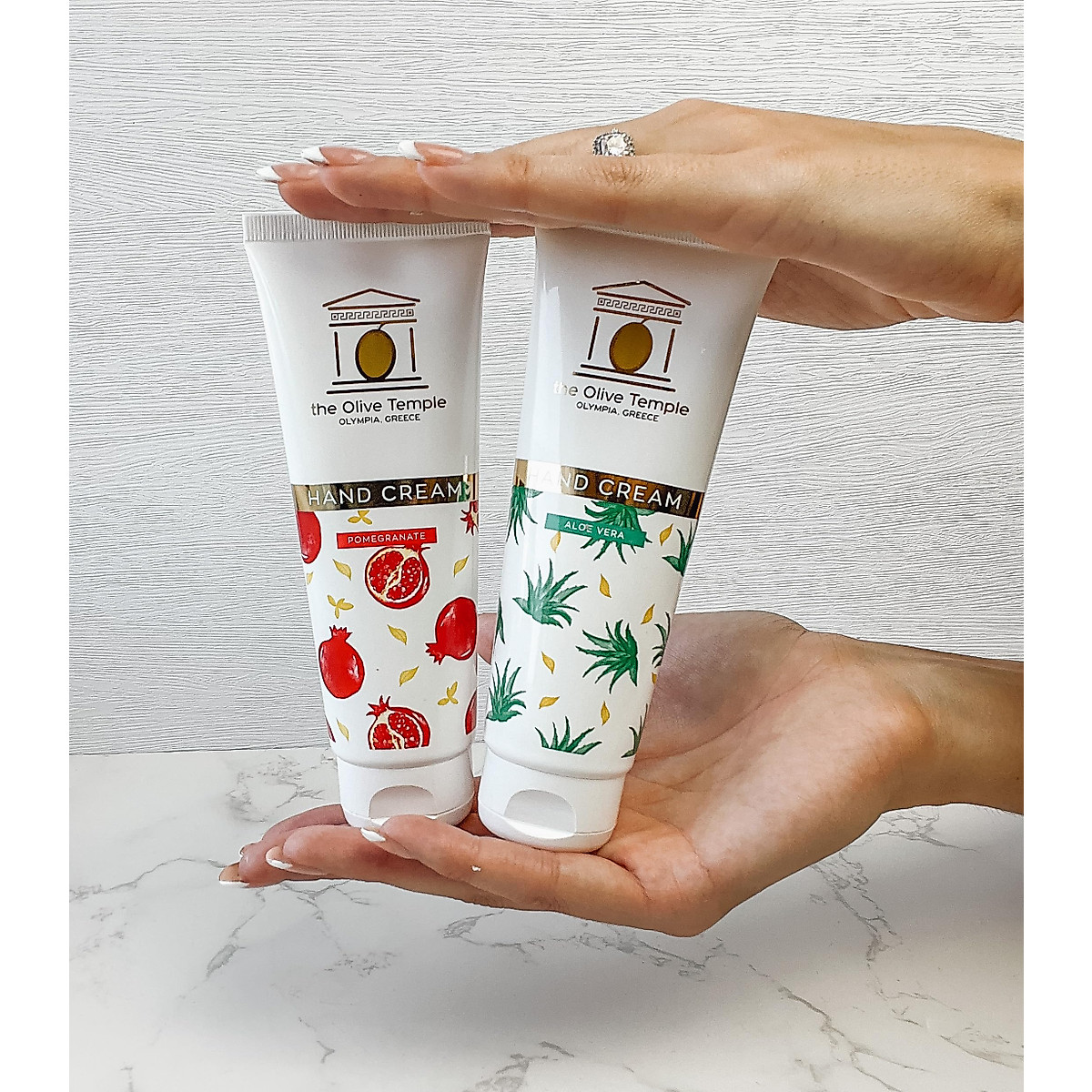 The Olive Temple Hand Cream with Olive Oil - Deep Moisturizing and Nourishing Formula for Soft, Supple Hands (Pomegranate), 3.38 fl. oz