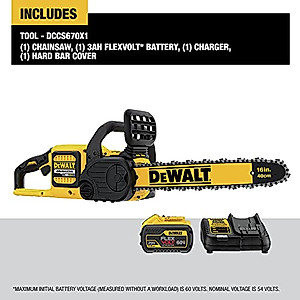 DEWALT FLEXVOLT 60V MAX* Brushless Chainsaw Kit (2.0 Ah) (DCCS670T1)