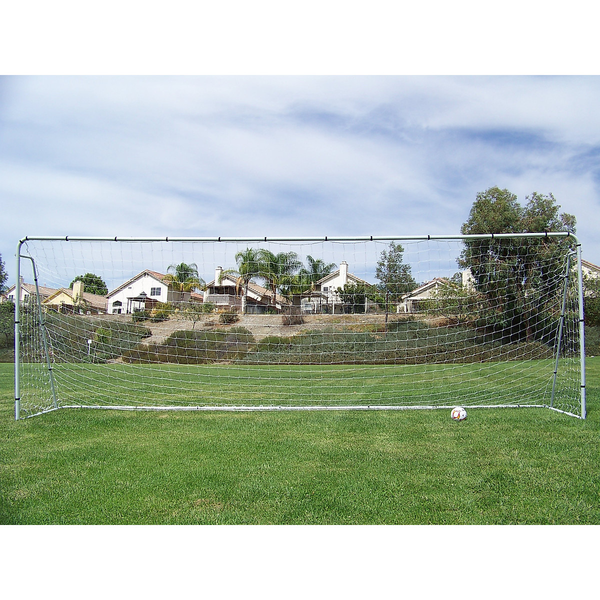 Official Size 24 X 8 X 5 Ft. Steel Soccer Goal. Heavy Duty Frame w/Net. Tournament, Regulation Size. Professional Portable Practice Training Aid. 24 X 8, 24x8(1Net)