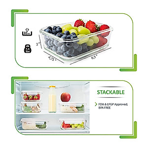 [5-pack, 30oz] Glass Container Food Storage Containers with Lids - Leak Proof Meal Prep Container Glass Lunch Containers - Freezer Containers Microwave Oven Dishwasher Safe