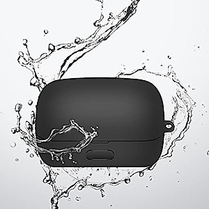 JIML Compatible with Sony Linkbuds WF-L900 Case Soft Silicone Skin Case Cover Shock-Absorbing Protective Case with Keychain and Lanyard for Sony Linkbuds 2022 (Black)