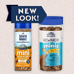 Natural Balance Limited Ingredient Mini-Rewards Turkey Grain-Free Dog Training Treats for Dogs | 5.3-oz. Canister