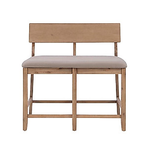 Linon Jordan Wood 25" Counter Height Dining Bench in Washed Gray