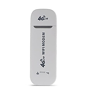 4G LTE Router Wireless USB Mobile Broadband 150Mbps Wireless Network Card Adapter, 2023 New Mobile WiFi with SIM Card Slot Car Hotspot Pocket, for Computers, Cars, Mobile Power (White)