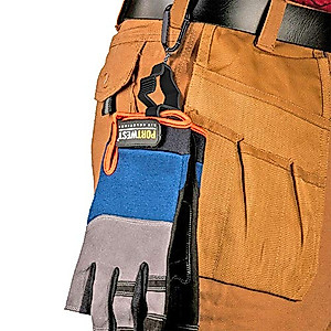 SELEWARE 5pcs Glove Clips for Work, Non-slip Metal Glove Clip Holder for Construction Belt, Guard Labor Worker Glasses Helmets Grabber Keeper, Black