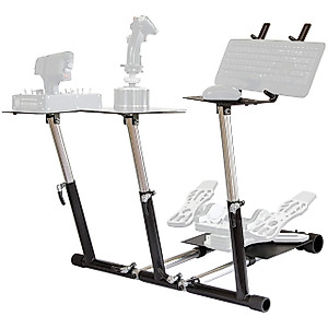 Wheel Stand Pro Super Warthog Flight stand Compatible With Thrustmaster HOTAS WARTHOG, Honeycomb Alpha Bravo and Saitek pedals. Pedals/mouse/keyboard/throttles not included.