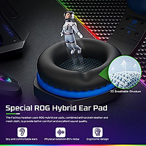 Fachixy [2023 New FC100 Gaming Headset with Microphone for PS4/PS5/PC/Xbox/Nintendo Switch, Xbox One Headset with RGB Light, Computer Headset with Mic