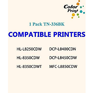 ColorPrint Compatible TN336 Toner Cartridge Replacement for Brother TN-336 TN336BK TN-336BK Used for HL L8350CDW L8250CDN L8350CDWT 4150CDN MFC L8600CDW L8850CDW 9970CDW Printer (1x Black, 1-Pack)