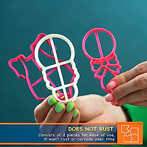 Cookie Cutter by 3DForme, Set Onesies & Rattle Cake Fondant Frame Mold for Buscuit