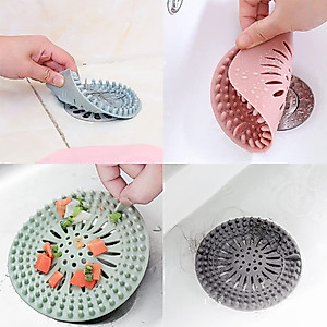 Drain Hair Catcher, Durable Silicone Hair Stopper for Shower Drain Cover Bathroom Tub, Drain Strainer to Catch Hair Easy to Install and Clean Suit for Bathtub Kitchen Sink Shower Floor (4Pcs)