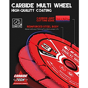 EZARC 3 Inch Cut Off Wheels, Carbide Cutting Disc, Angle Grinder Cutting Wheel for Wood, Wood with Nails, Laminate, Plastic, Plaster, 2 Pack