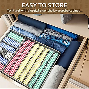 16 Pieces Closet Underwear Organizer Drawer Divider Foldable Bra Organizers Cabinet Clothes Socks Drawer Organizer Storage Box Baskets for Underwear, Bras, Socks, Ties and Towels