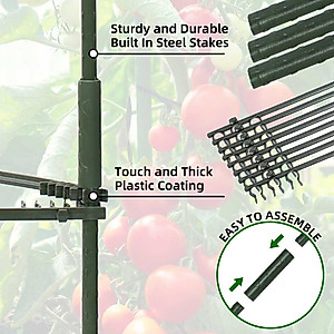 arbxvnr 3 Package up to 48in Tomato cage Garden Grid Plant Support Posts with Adjustable Tomato cage Vegetable Grid (3pack)