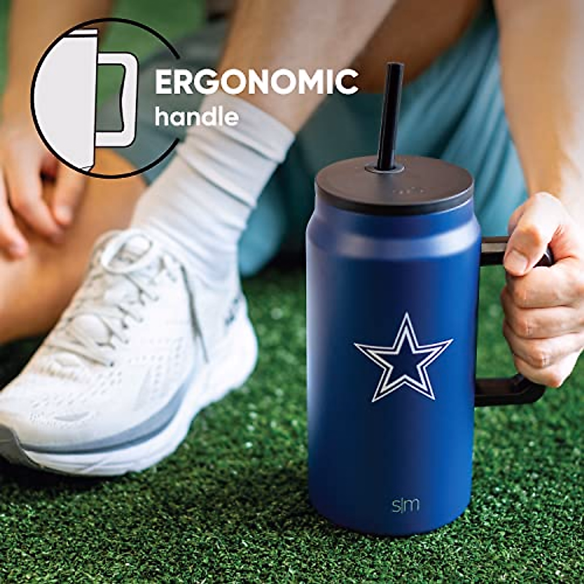 Simple Modern Officially Licensed NFL 40oz Tumbler with Handle and Straw Lid | Football Thermos Gifts for Men, Women, Christmas | Trek Collection | Buffalo Bills