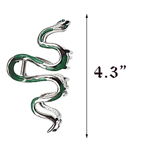 Fashionable Green Snake Design Metal Hair Claws Non Slip 4.3" Big Hair Claws Clips Halloween Gothic Women Girls Hair Accessories