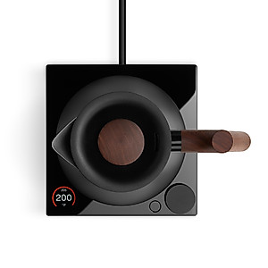 Fellow Corvo EKG Pro Studio Edition Electric Tea Kettle - Quick Heating, Precise Temperature Control, Scheduling, Built-in Brew Timer - Matte Black with Walnut Handle - 0.9 Liter