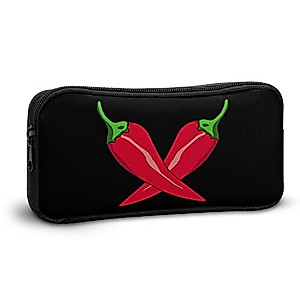 Chili Pepper Cross Teen Adult Pencil Case Large Capacity Pen Pencil Bag Durable Storage Pouch