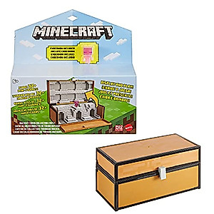 Mattel Minecraft Collector Chest and Exclusive Mini Figure, Carrying Chest for Video-Game Characters for Playing, Trading, and Collecting, Action and Battle Toy for Kids Ages 6 Years and Older