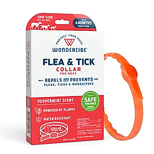 Wondercide Dog Collar - Flea, Tick, and Mosquito Repellent, Prevention for Dogs - with Natural Essential Oils - Pet and Family Safe - Up to 4 Months Protection