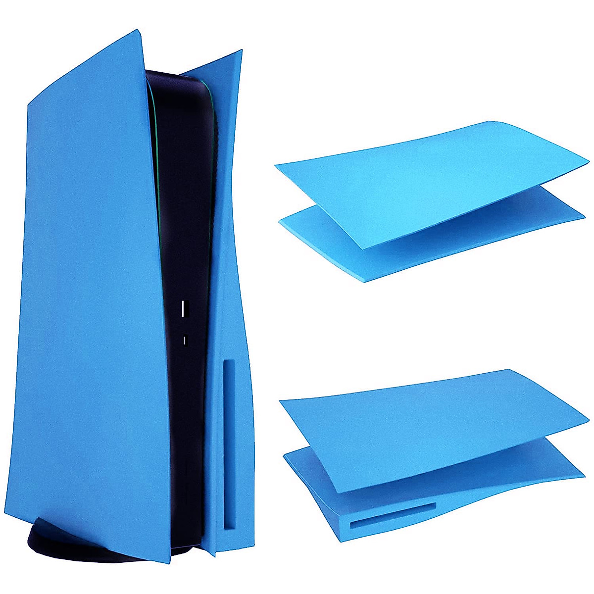 Gaming Console Faceplate Cover with Cat Grips for PS5 Disk Edition Skin Shell Skin Hard Protective Shell Blue