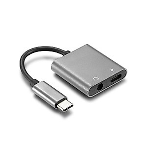 PEPPER JOBS USB-C to 3.5 mm Headphone Jack Adapter 2-in-1 USB-C to AUX Adapter with Fast Charging, Compatible with Samsung Galaxy S21 Series and More (C2PDA)