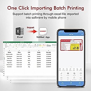 Smart Label Maker B21 with 230 Labels Bluetooth Thermal Price Barcode Label Printer Mailing Address Labels Machine Compatible with Android & iOS Applied to Organization Home Office Business (Red)