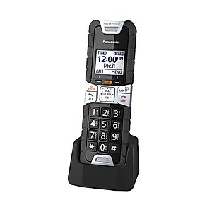 Panasonic Rugged Cordless Phone Handset Accessory Compatible with TGD8xx, TGE6xx and TGF9xx Series Cordless Phone Systems - KX-TGTA61B (Black)