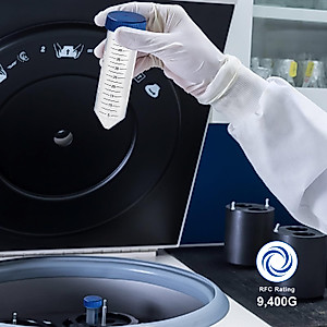 50ml Polypropylene Centrifuge Tubes, Racked Package Tubes, Flat Seal Conical Tubes, Sterilisation, RNase & DNase Free, 25 Tubes/Rack, 20 Racks/Case, Total of 500 Tubes