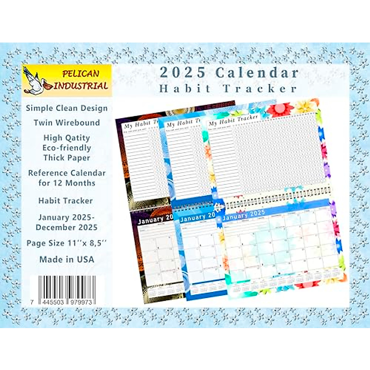 2025 Monthly Desktop/Wall Calendar/Planner - Habit Tracker - Daily, Weekly & Monthly Goal Motivational Habit Tracking Journal Inspirational - (Edition #018)