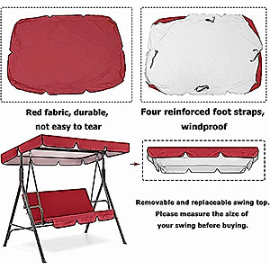 Foviza Porch Swing Cover Swing Canopy Ceiling Cover Outdoor Swing Canopy Replacement Outdoor Waterproof Swing Covers For Patio/Lawn/Garden Swing Cushion