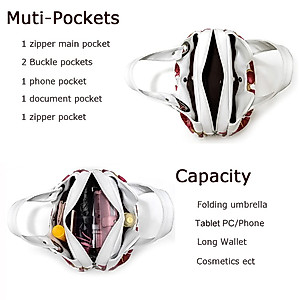 Barsine Vegan Leather Purse for Women Fashion Hobo Style Floral Handbag