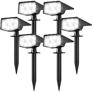 Otdair Solar Spot Lights Outdoor, IP65 50 LED Solar Spotlights Outdoor Waterproof, Solar Landscape Lights, 3 Modes Solar Outdoor Lights for Yard Driveway Porch Walkway, 6 Pack