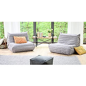 Main + Mesa Creative Co-Op Embroidered Cotton Geometric Lumbar Pillow, Rust