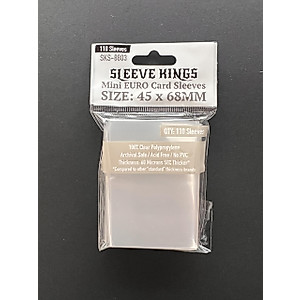 Sleeve Kings Mini Euro Card Sleeves 45 X 68 mm (4x110 Pack, 440 Sleeves)