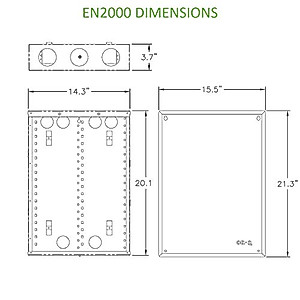 Legrand - OnQ 20 Inch Media Enclosure, 20 Gauge Cable Management Box, Cable Wall Cover with 2.5 Inch Opening for Wires, Recessed Media Box, Glossy White, EN2000, Alloy Steel